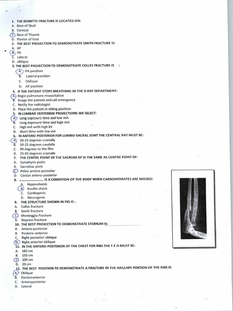 GENERAL X-RAY MCQ Test Bank For Radiology Technologist | PDF
