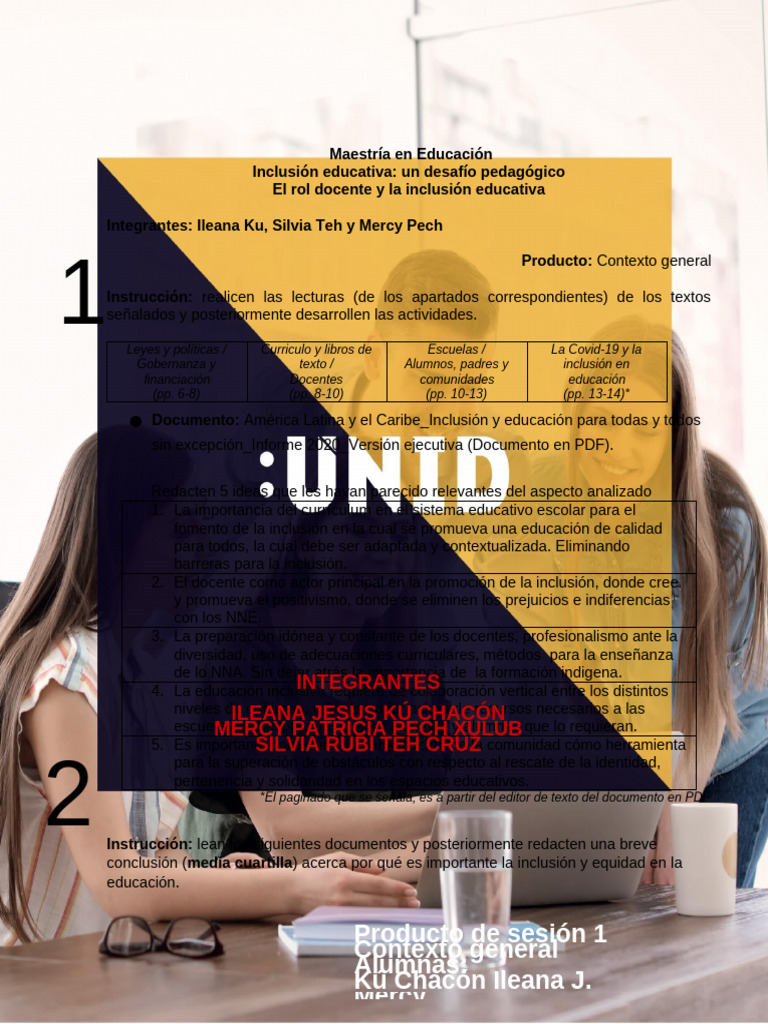 Producto de Sesión - Contexto General 2 | PDF | Inclusión (Educación) | Plan de estudios