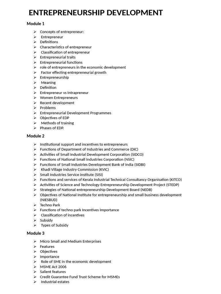 Entrepreneurship Development | PDF | Entrepreneurship | Economies