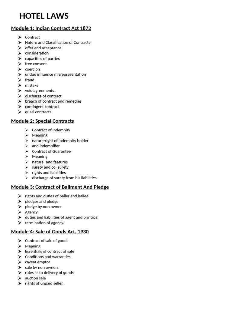 Hotel Laws | PDF
