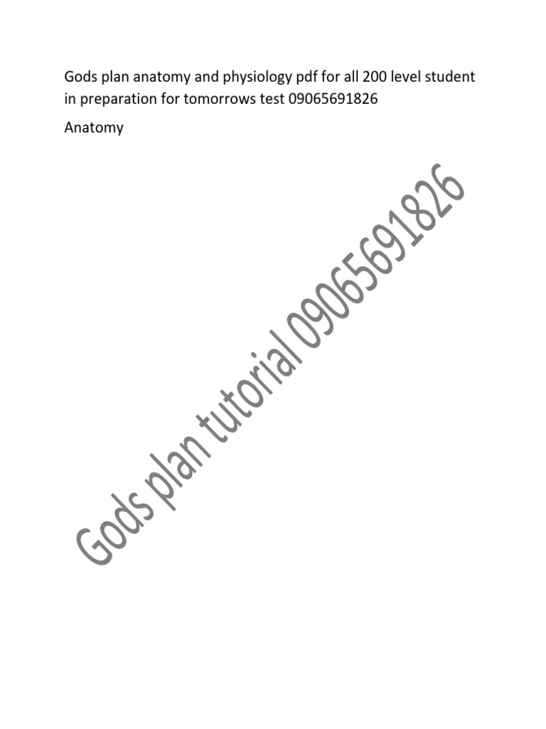 God's plan anatomy and physiology pdf for all 200 level student | PDF ...