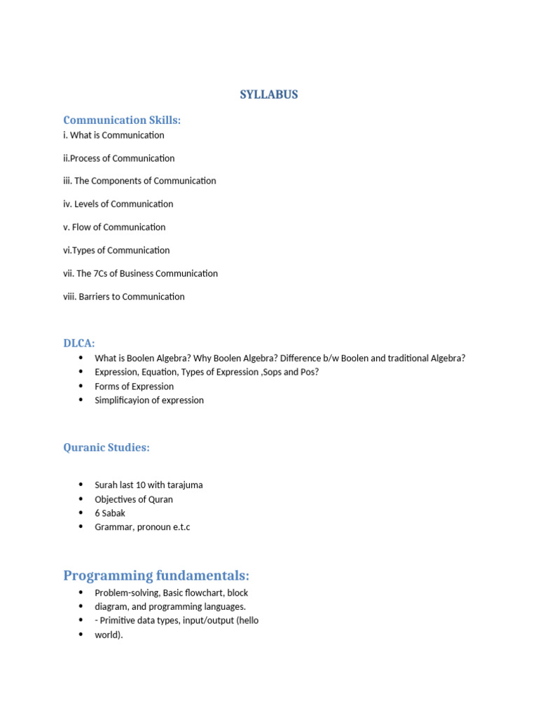 Syllabus | PDF
