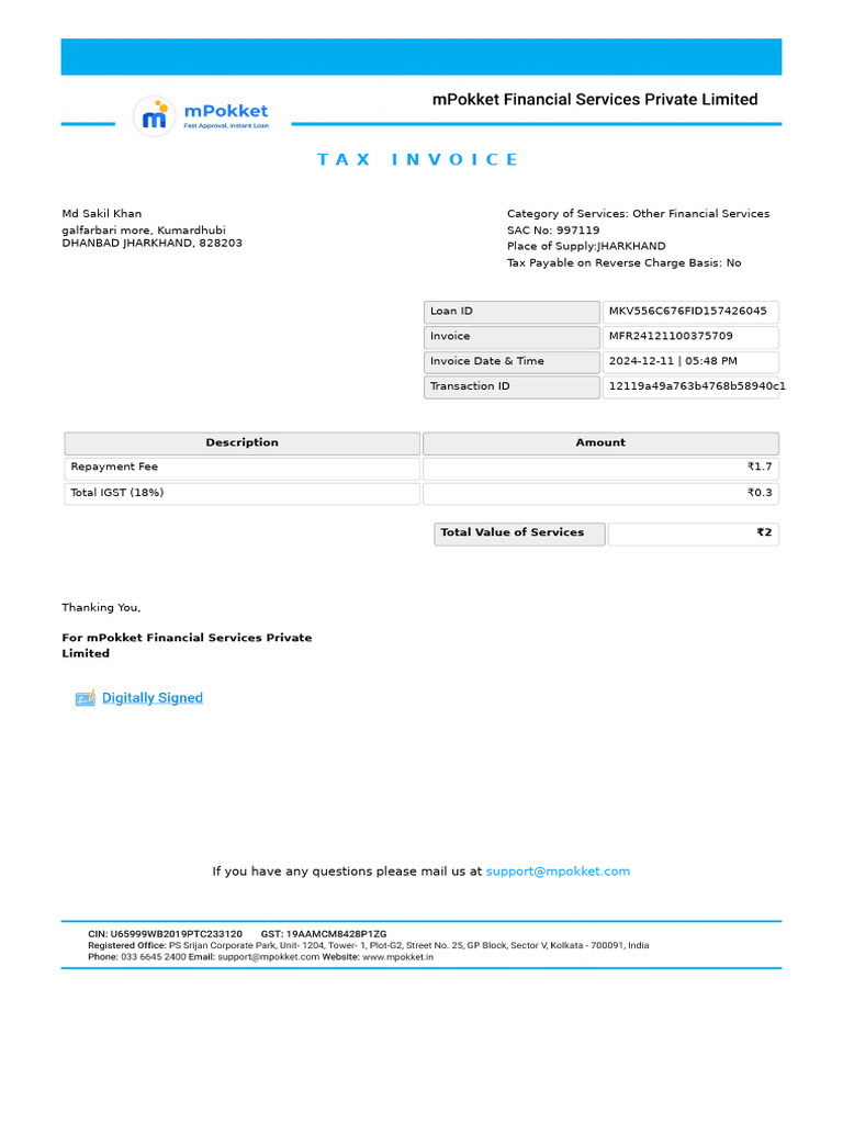 Repayment Tax Receipt MFR24121100375709 | PDF