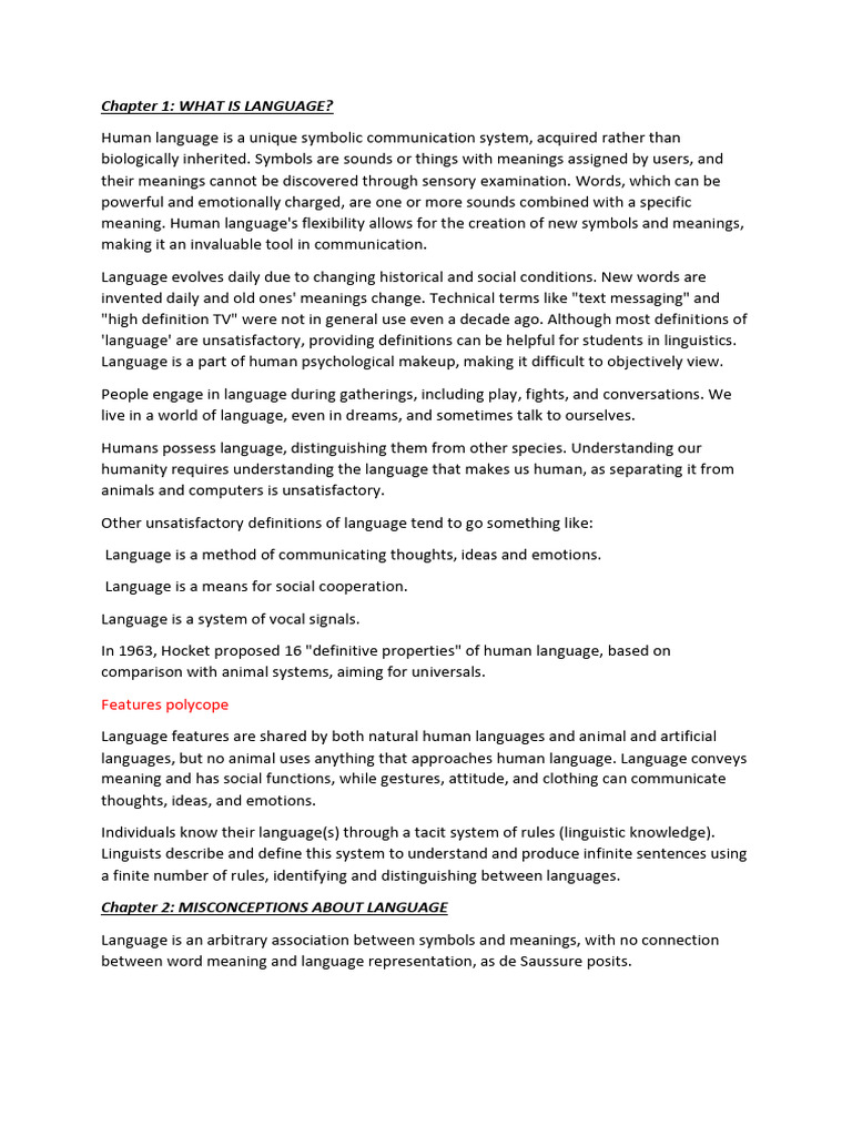 Summary General Linguistics | PDF | Phoneme | Linguistics