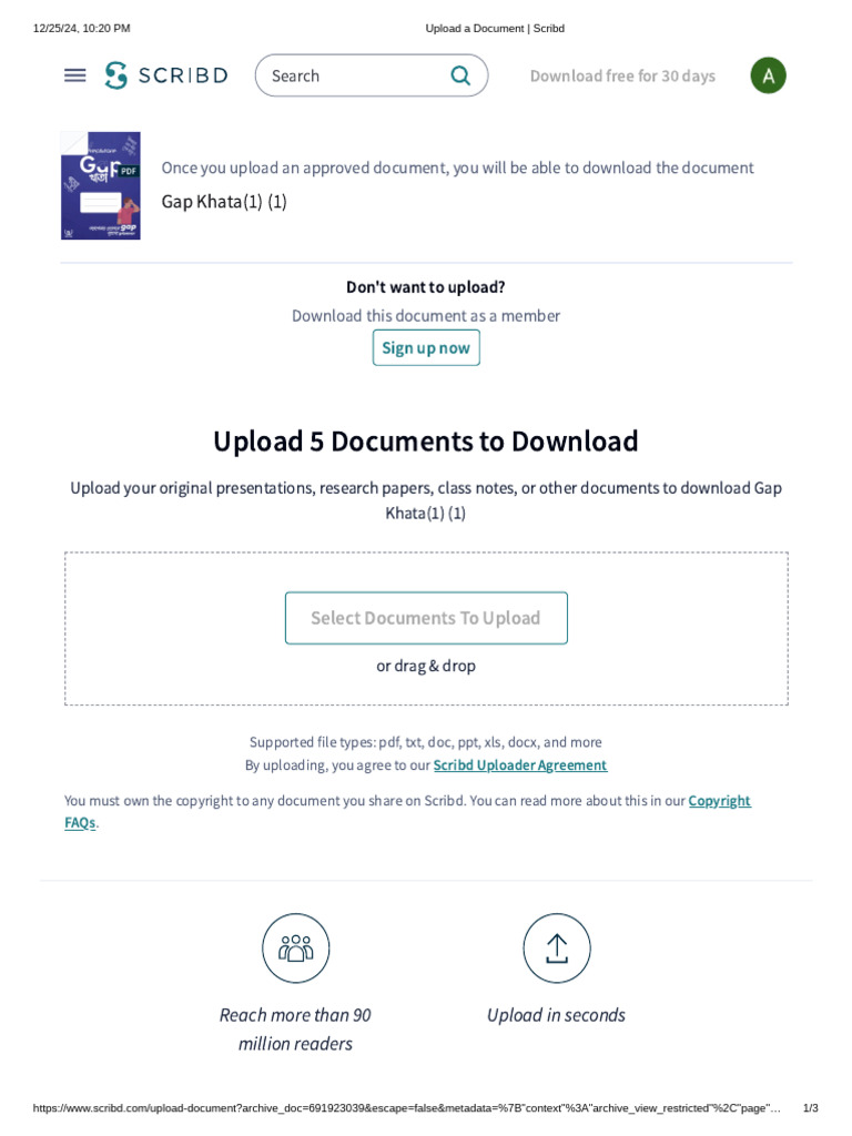 Upload A Document - Scribd | PDF | Scribd | Web 2.0