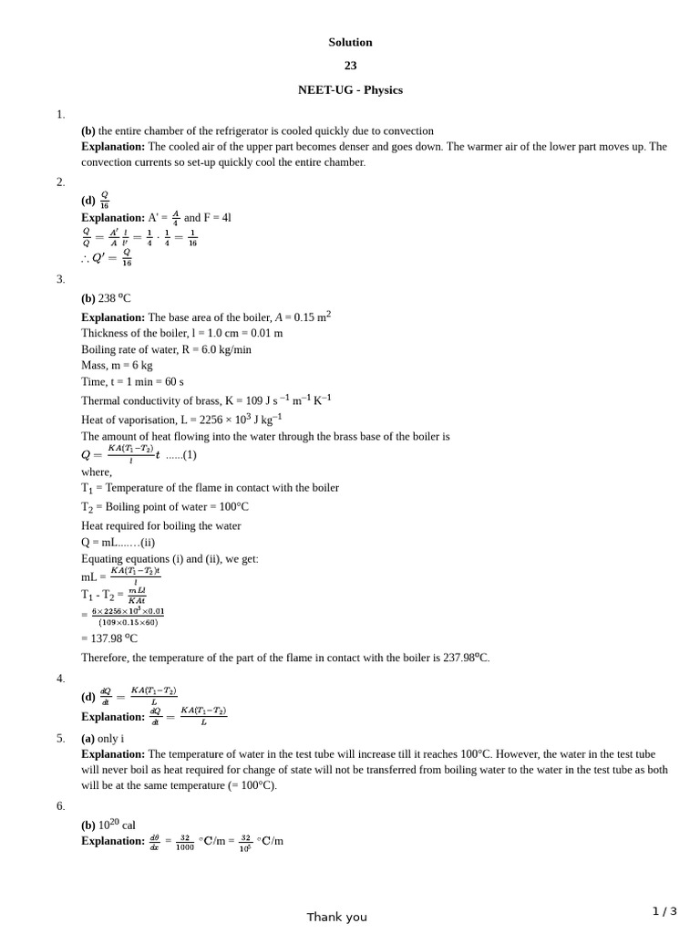 Jr physics track 2 solutions | PDF | Convection | Heat Transfer