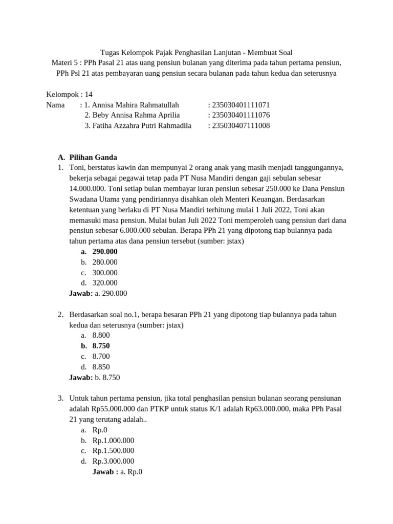 14 - Beby, Annisa M, Fatiha - Materi 5 | PDF