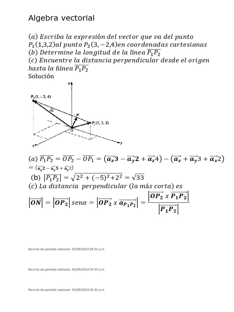 Algebra vectorial | PDF