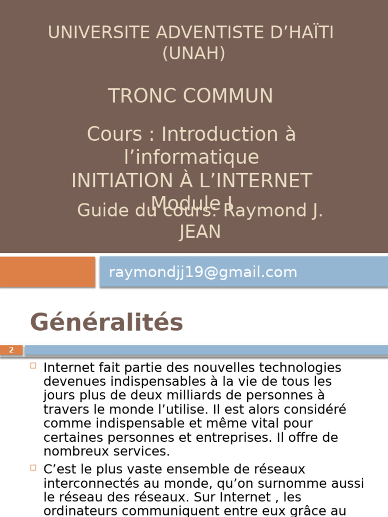 Initiation à l'Internet et FAI | PDF | Internet | Internet et Web