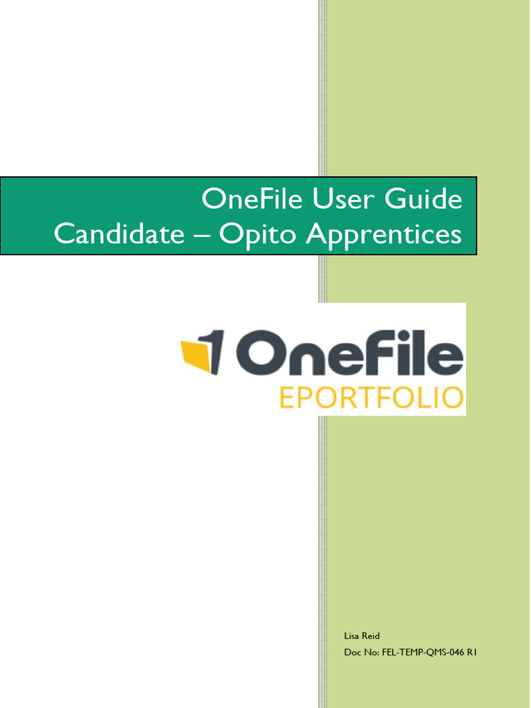 OneFile Guide for OPITO Apprentices | PDF | Menu (Computing) | Icon ...
