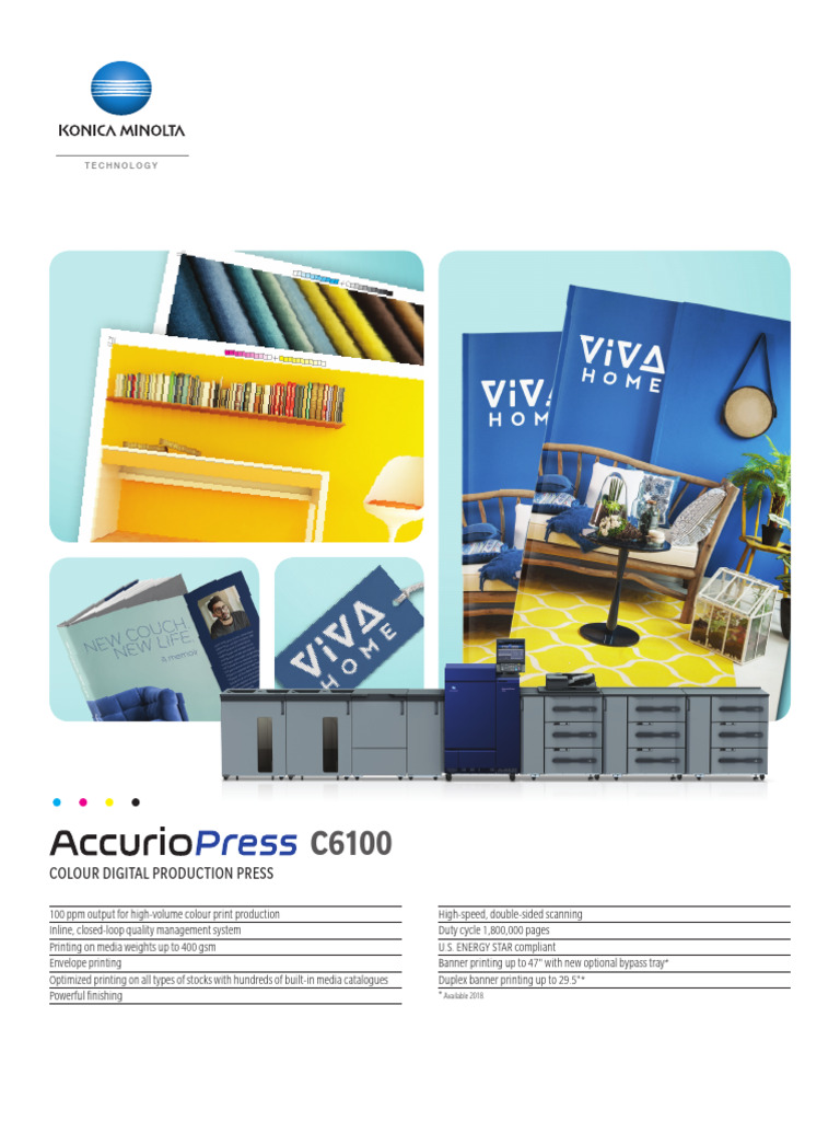 AccurioPress C6100: High-Volume Color Printing | PDF | Image Scanner ...
