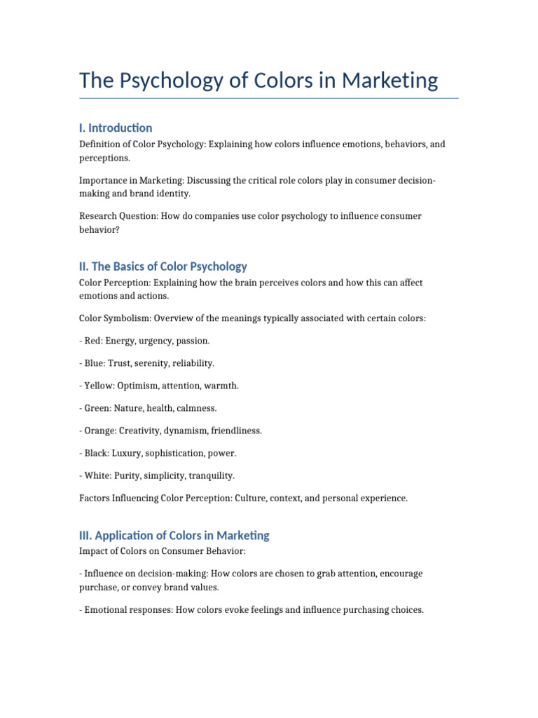 Color Psychology in Marketing Strategies | PDF | Brand | Color