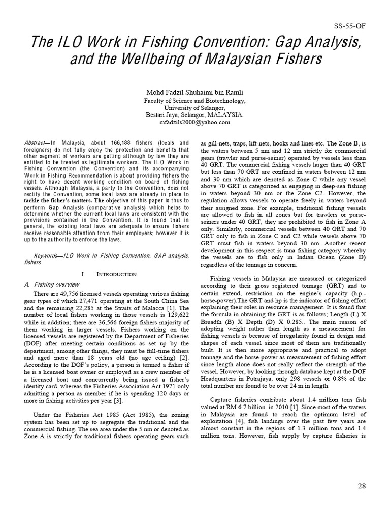 The Ilo Work in Fishing Convention Gap Analysis and the 302g78g6ar | PDF | Employment ...
