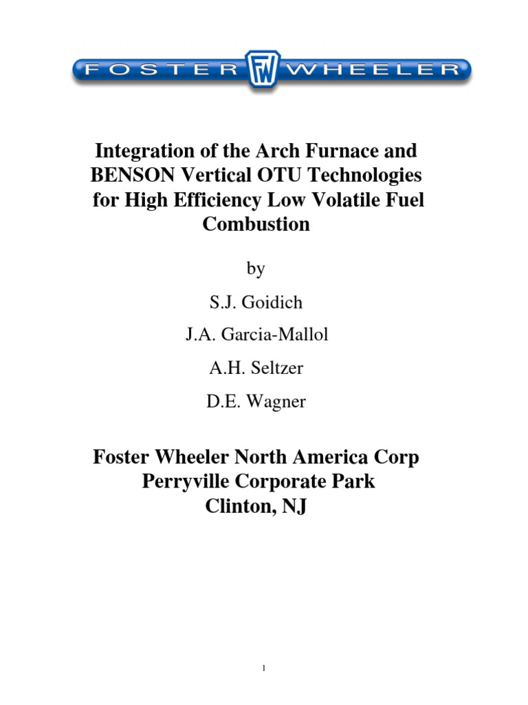 Arch Furnace & BENSON Tech for Efficient Fuel Combustion | PDF ...
