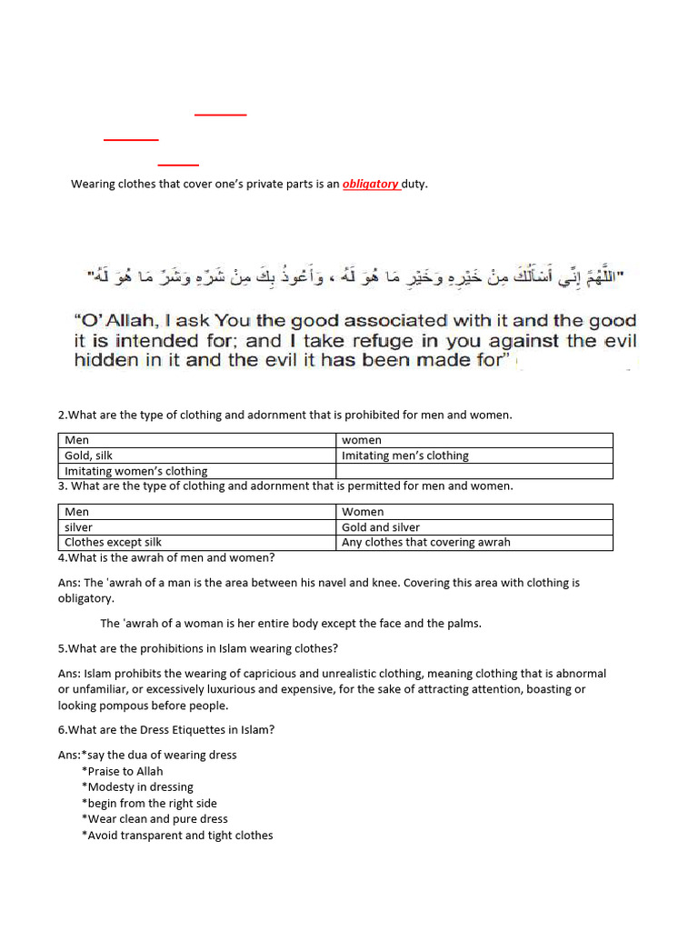 Islamic Dress Code Guidelines | PDF