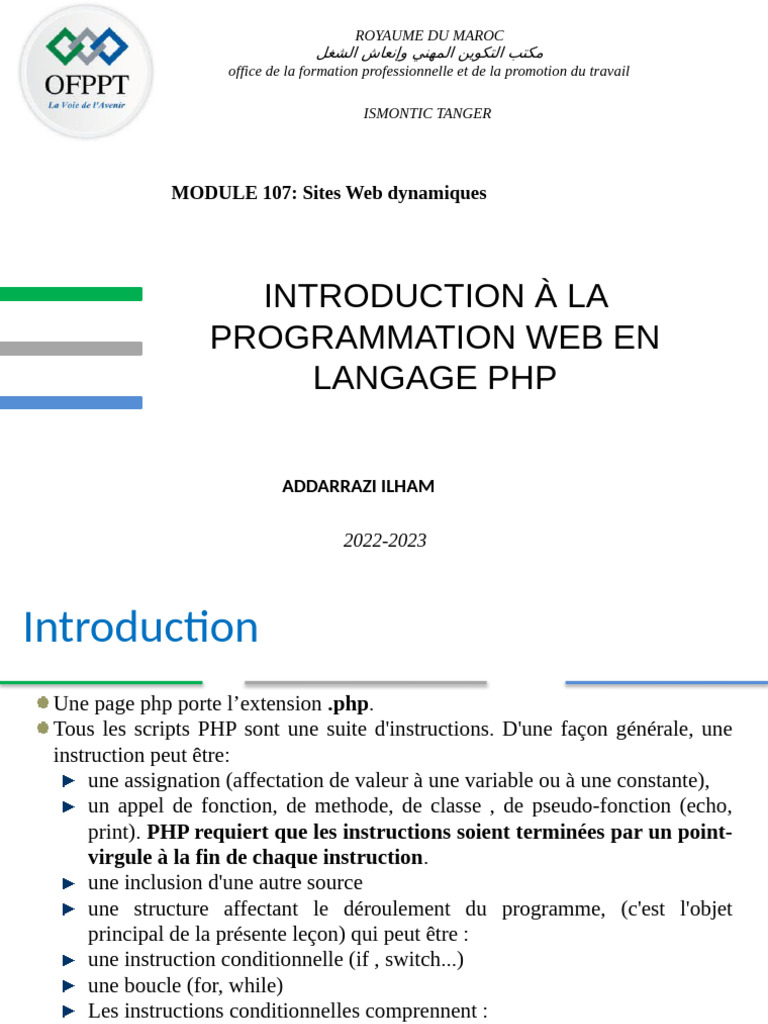 2_INTRODUCTION _PROGRAMMATION _PHP - Copie | PDF | Variable (informatique) | PHP