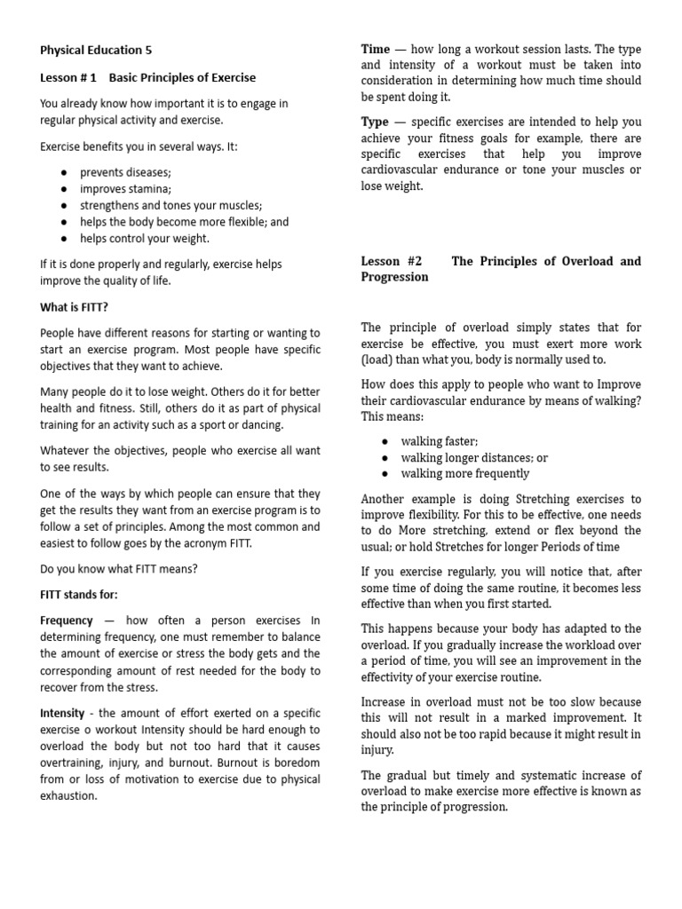 Physical Education 5 WORDS | PDF | Physical Fitness | Endurance