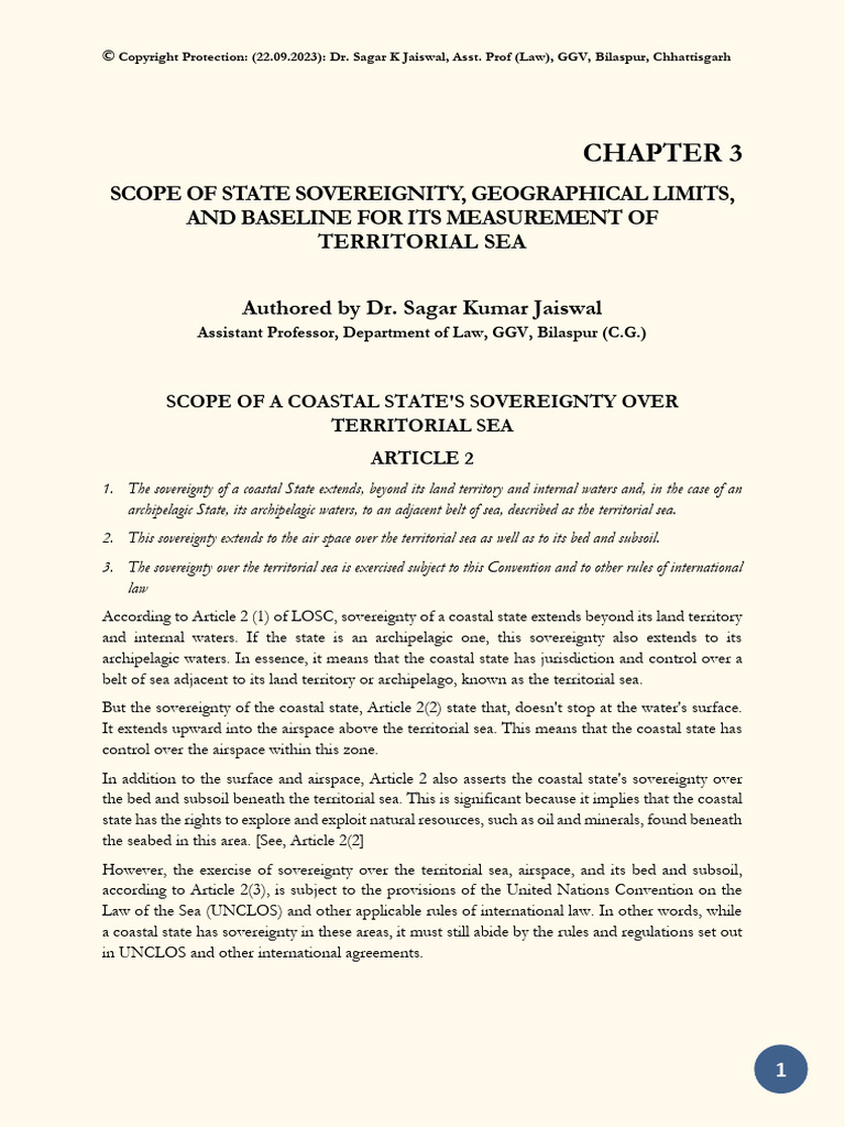 Chapter 3 - Measurement of Baseline | PDF | Territorial Waters | Coral Reef