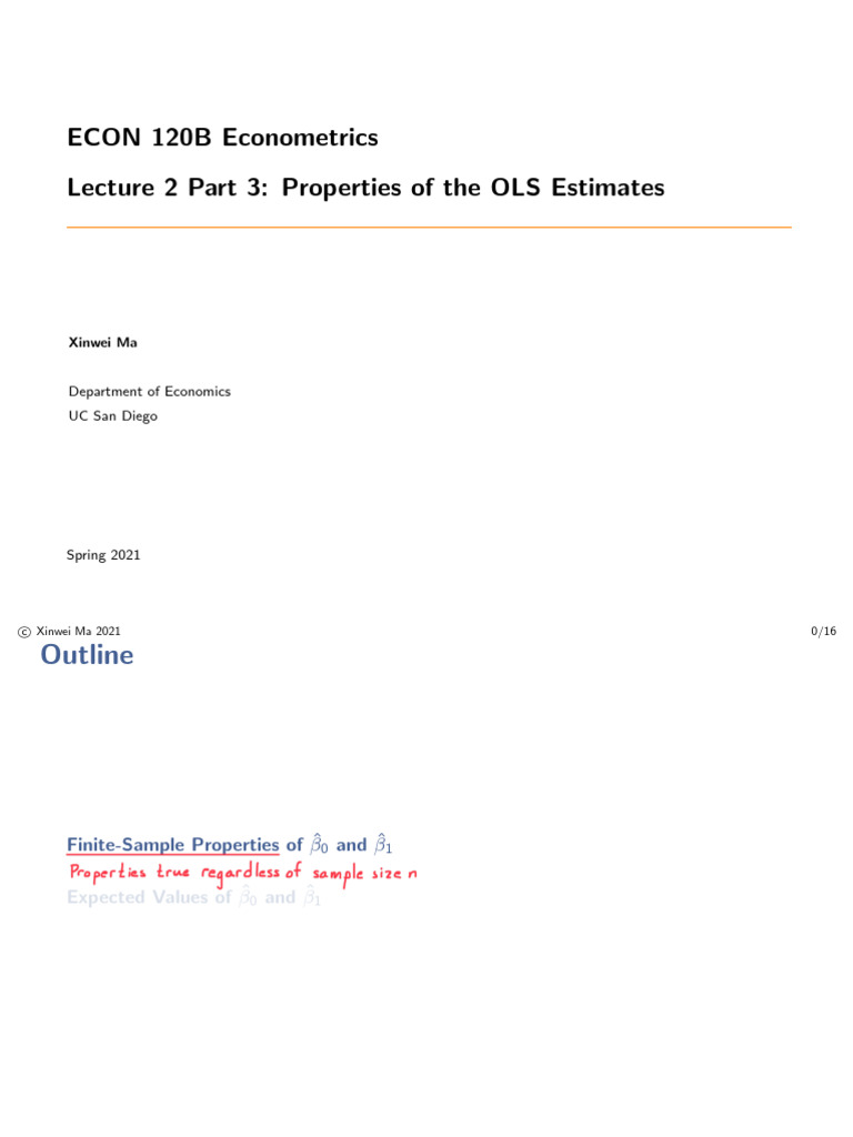 Lecture 2-3_Properties of the OLS Estimates | PDF | Errors And ... Lecture 2-3_Properties of the OLS Estimates | PDF | Errors And ...