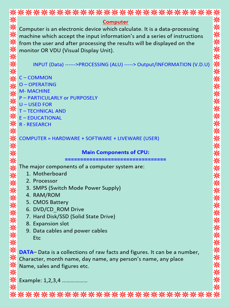 IT NOTE | PDF | Computer Data Storage | Read Only Memory