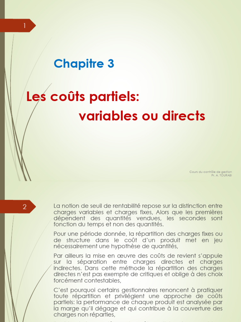 Méthodes des coûts partiels en gestion | PDF | Business | Inventaire