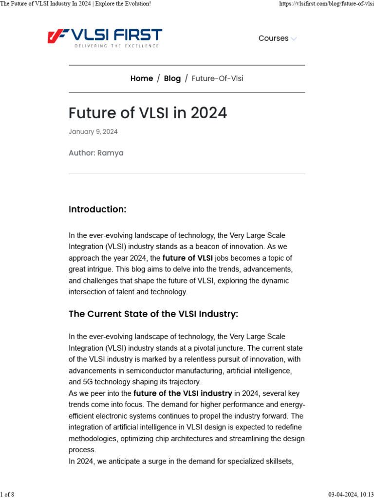 The Future of VLSI Industry in 2024 Explore The Evolution! | PDF ...