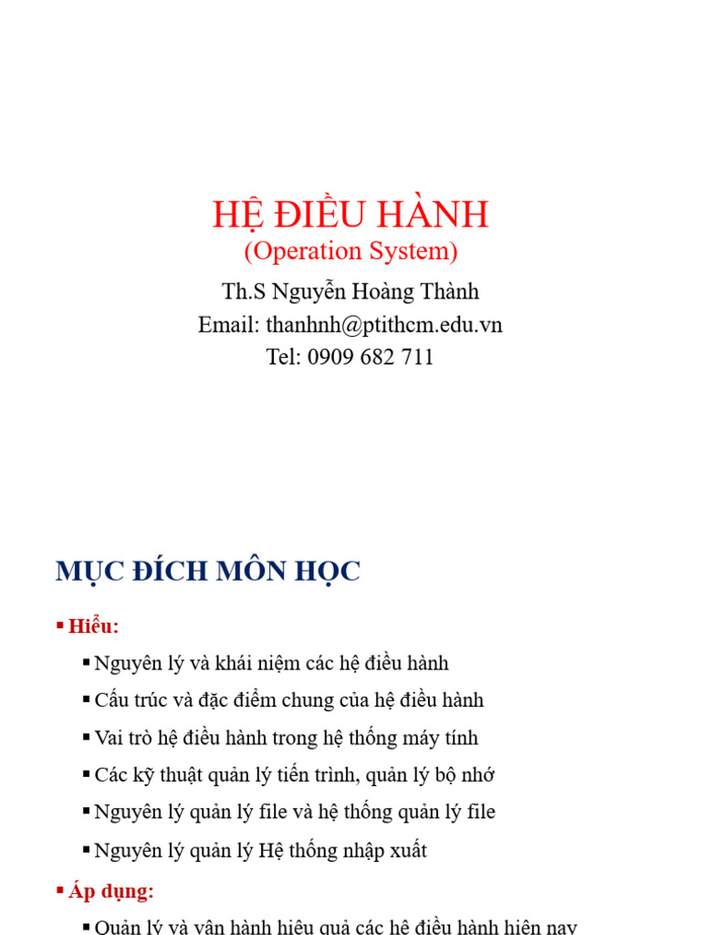 Bai - 00 Gioi Thieu Mon Hoc | PDF