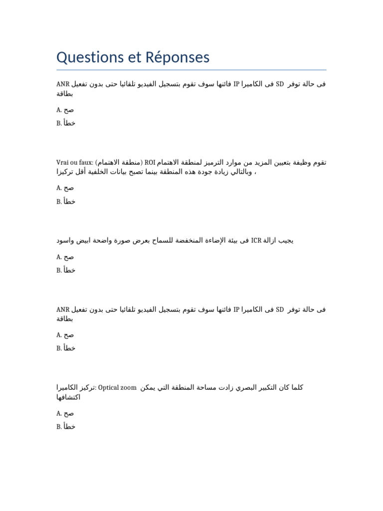 Questions Reponses | PDF