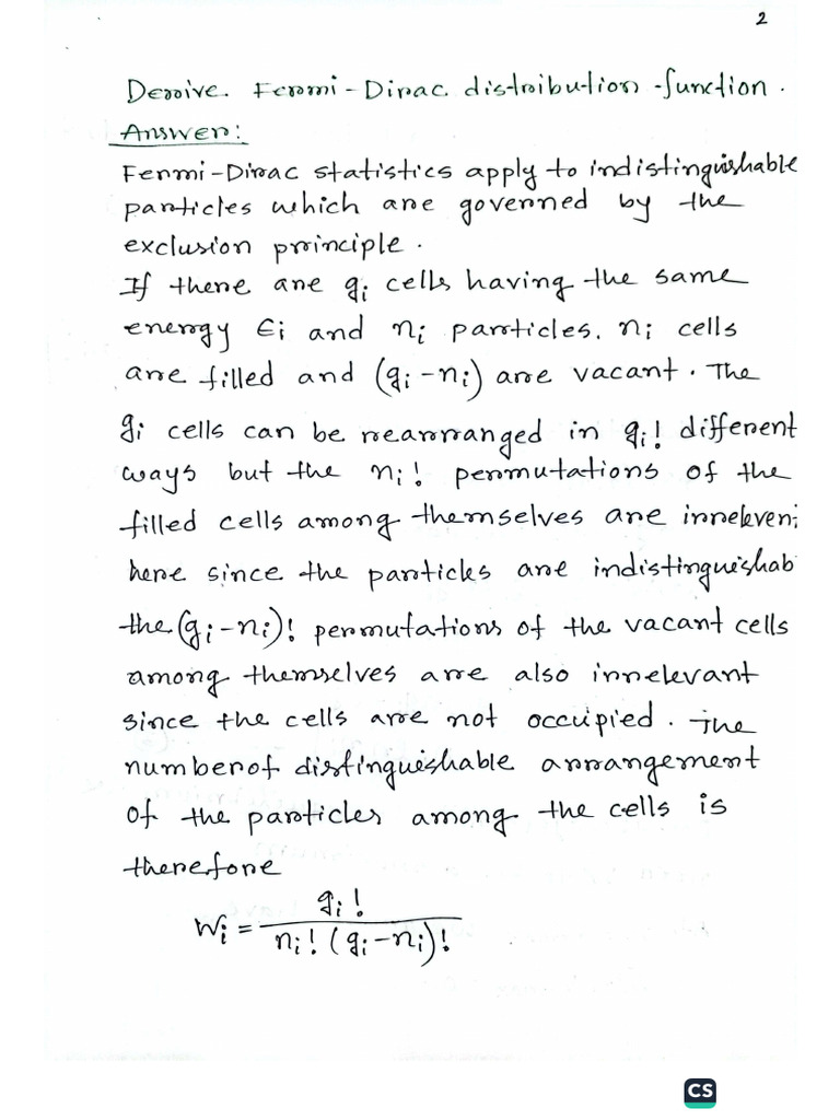 Fermi Dirac Distribution (Solve)-1 (1) | PDF