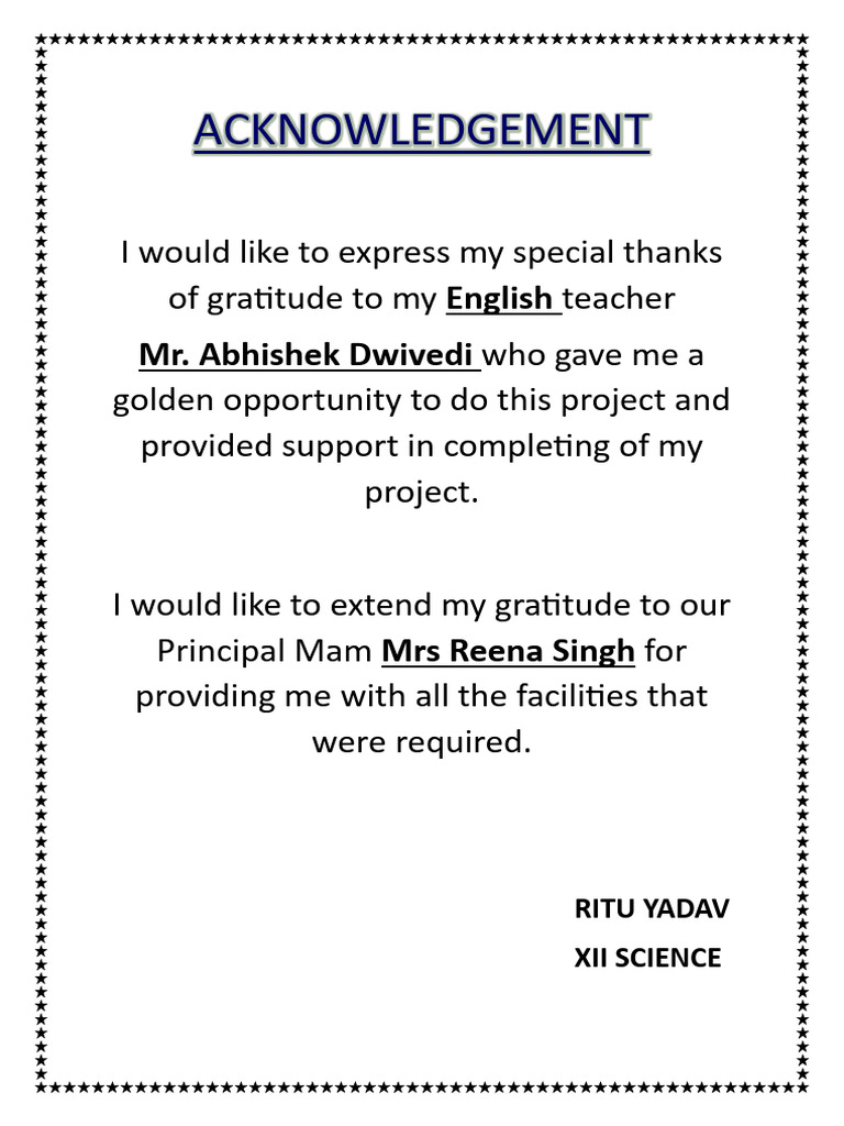 English Acknowledgement | PDF