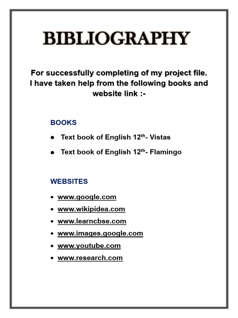 Bibliography for English Project | PDF