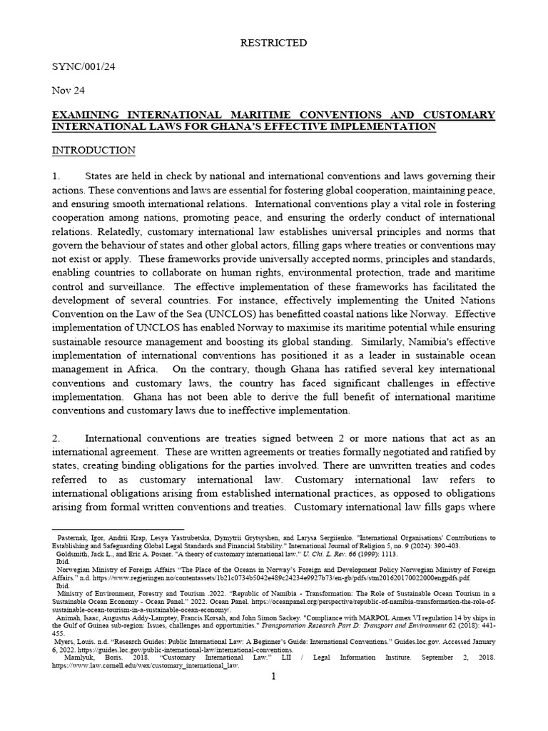 Syn C International Maritime Conventions | PDF | Territorial Waters ...