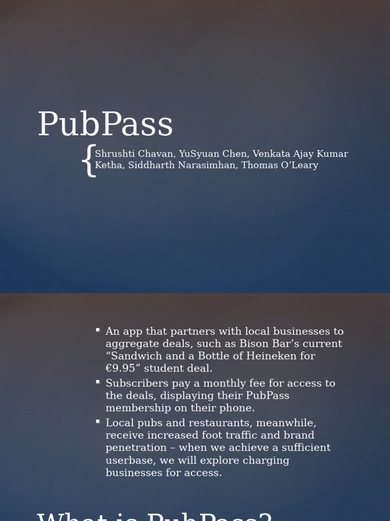 BU7580 Team PubPass First Presentation | PDF | Cost Of Living ...
