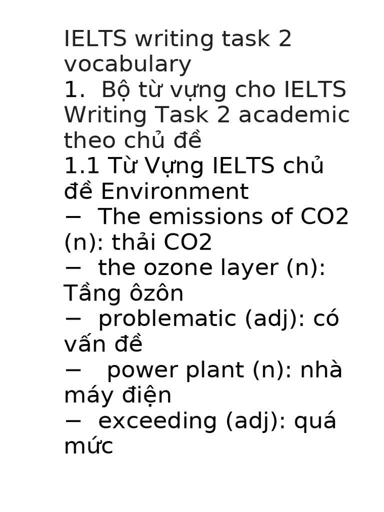 IELTS writing task 2 vocabulary | PDF