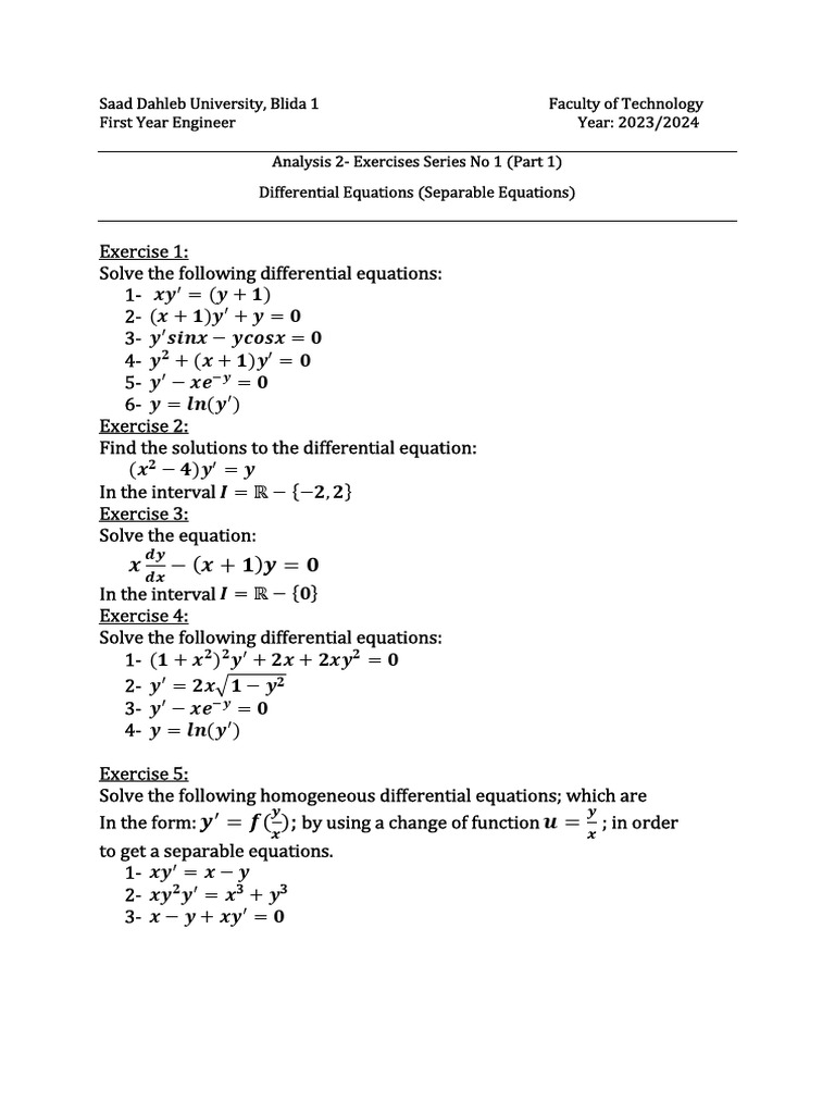 Analyse2 TD1.1 | PDF