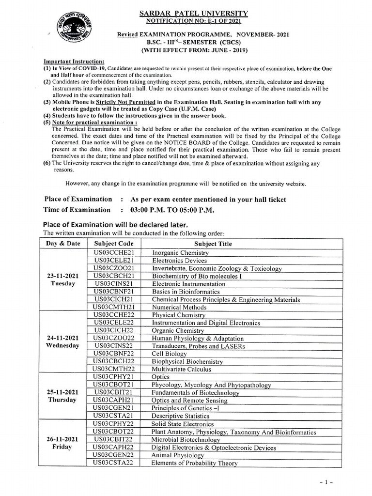 Bachelor of Science - Semester 3 | PDF