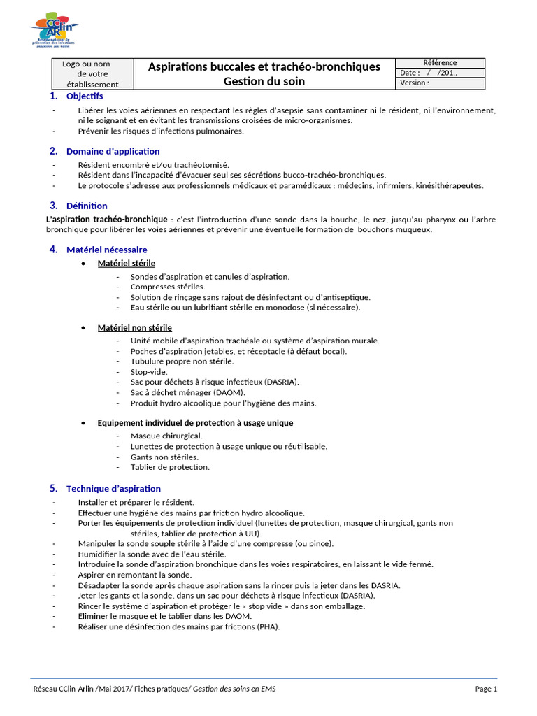 Fiche technique sur l'aspiration bronchique | PDF | Infection | Allaitement