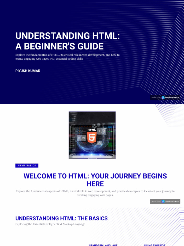 Understanding HTML A Beginners Guide To Web Development | PDF