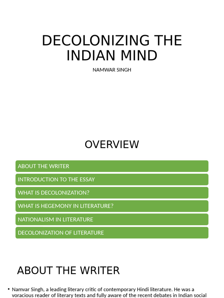 Decolonizing The Indian Mind | PDF