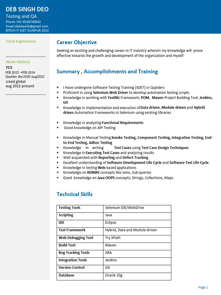 debsinghdeo | PDF | Selenium (Software) | Software Testing