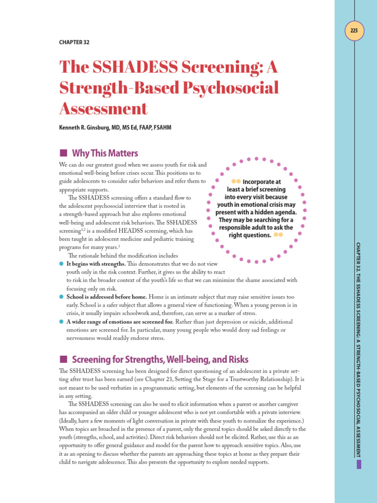 SSHADE Assessment Technique | PDF | Adolescence | Psychology