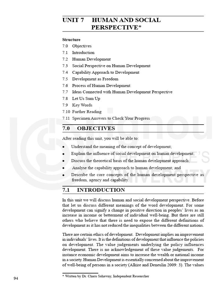 Capability Approach to Development | PDF | Economies