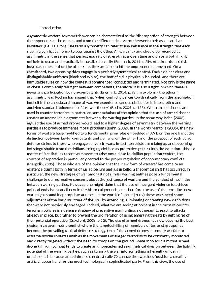 Ethics of Assymetric Warfare | PDF | Asymmetry | Unmanned Combat Aerial ...