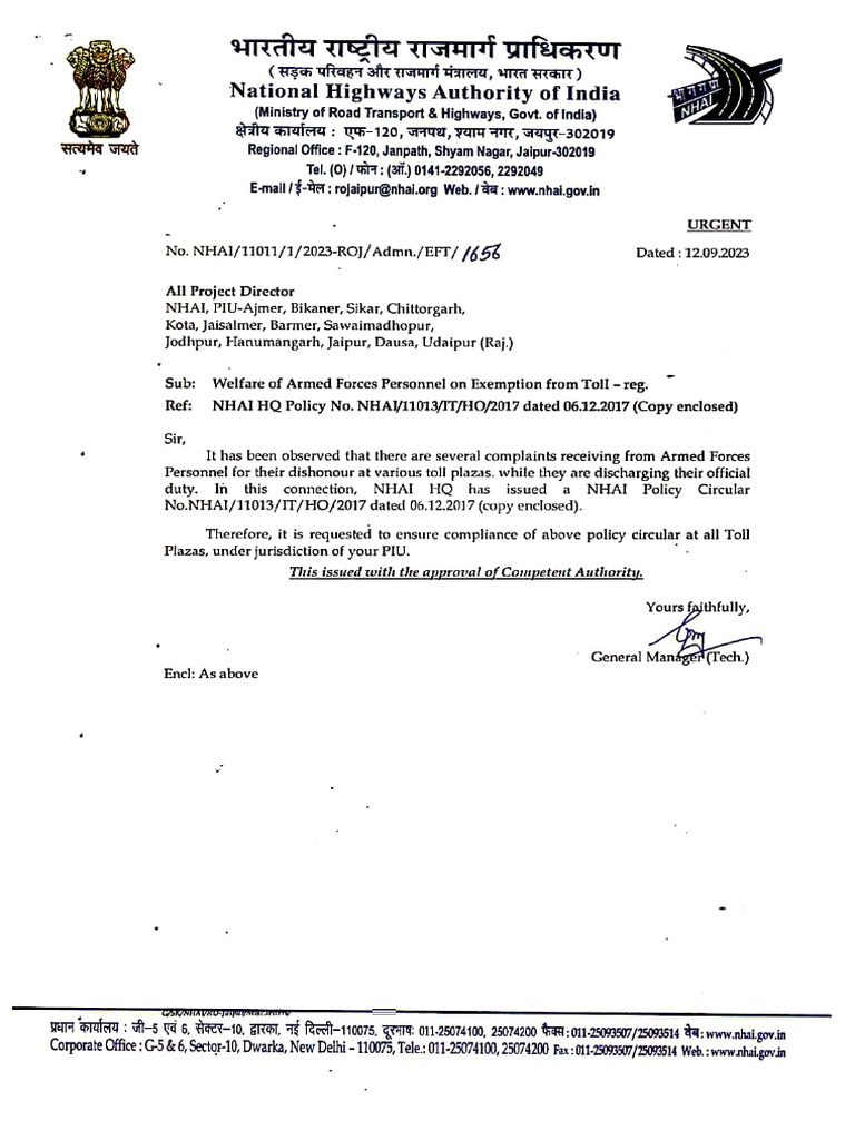 National Highway Authority of India | PDF