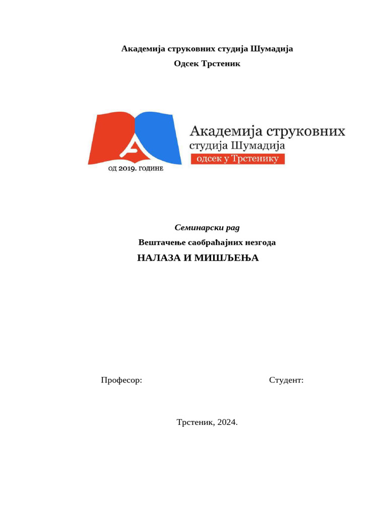 Nalazi I Misljenja Saobracaj | PDF