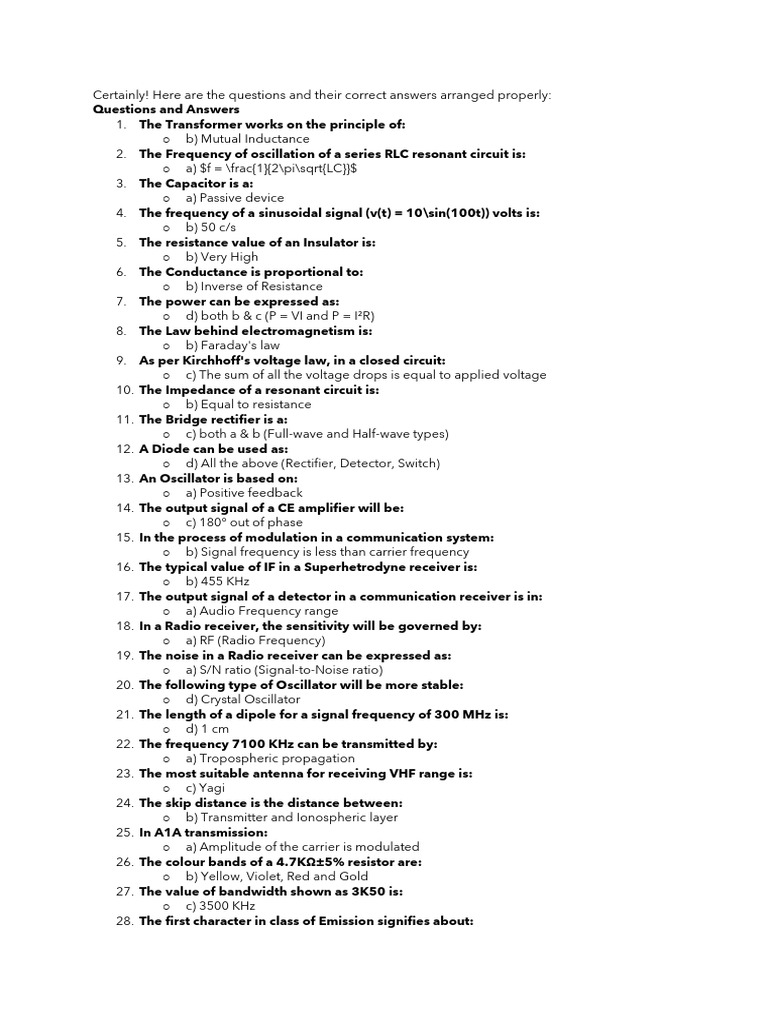 NAIR question answers | PDF | Rectifier | Detector (Radio)