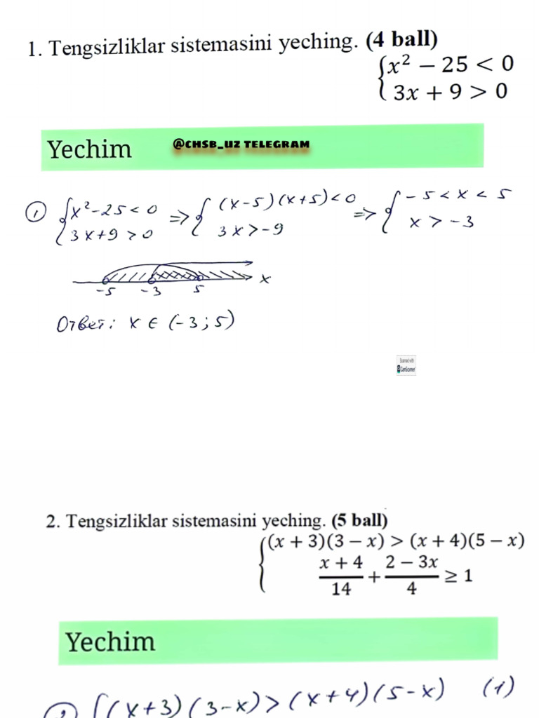 10 sinf Algebra BSB-4 Var 1 javob | PDF