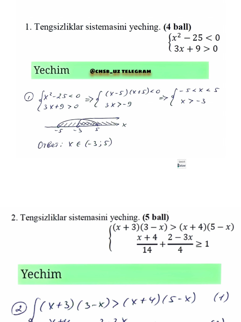 10-Sinf Algebra BSB-4 Var 2 Javob | PDF