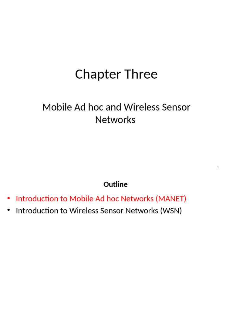 Chapter 3 Part 2 Ad hoc | PDF | Wireless Ad Hoc Network | Wireless Sensor Network