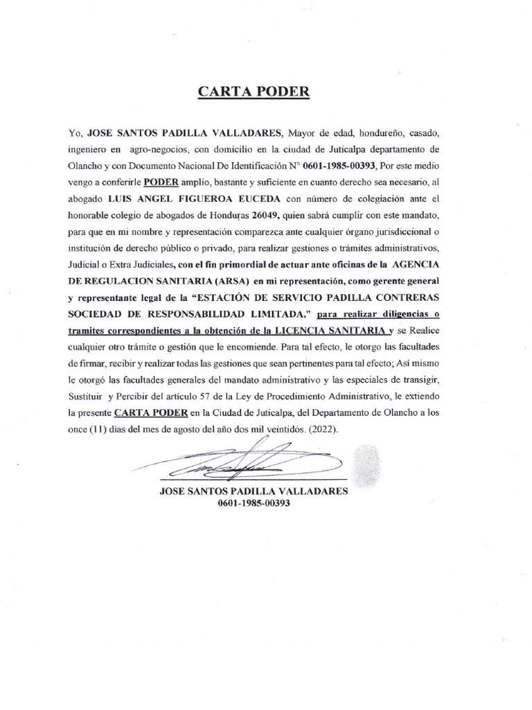 001 Carta Poder | PDF